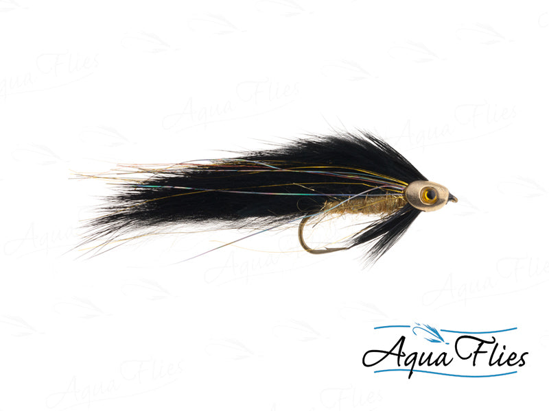 fish-skull-black-and-gold-zonker steelhead fly – Aqua Flies Dealer